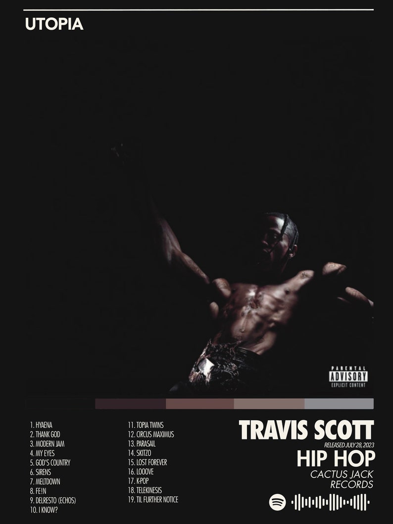 Travis Scott | UTOPIA | Wall-art, Wall Print | Album Art | Custom Music ...