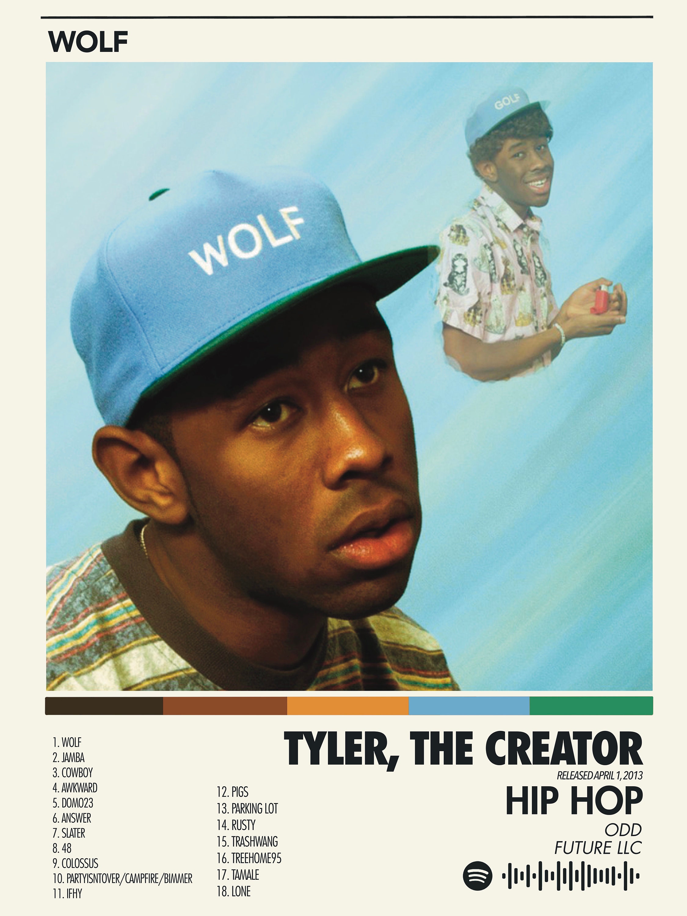 Tyler the Creator | Wolf | Wall-art, Wall Print | Album Art | Custom ...