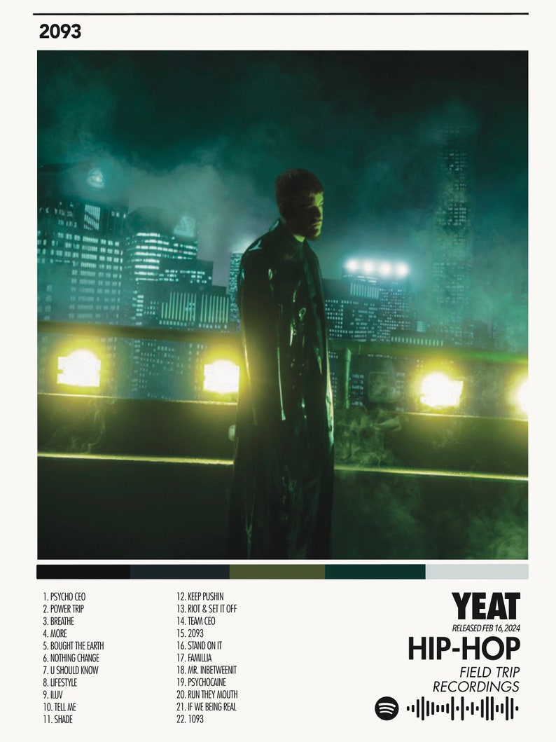 Yeat | 2093 | Wall-art, Wall Print | Album Art | Custom Music Artist Print | DOWNLOAD | WHITE ...