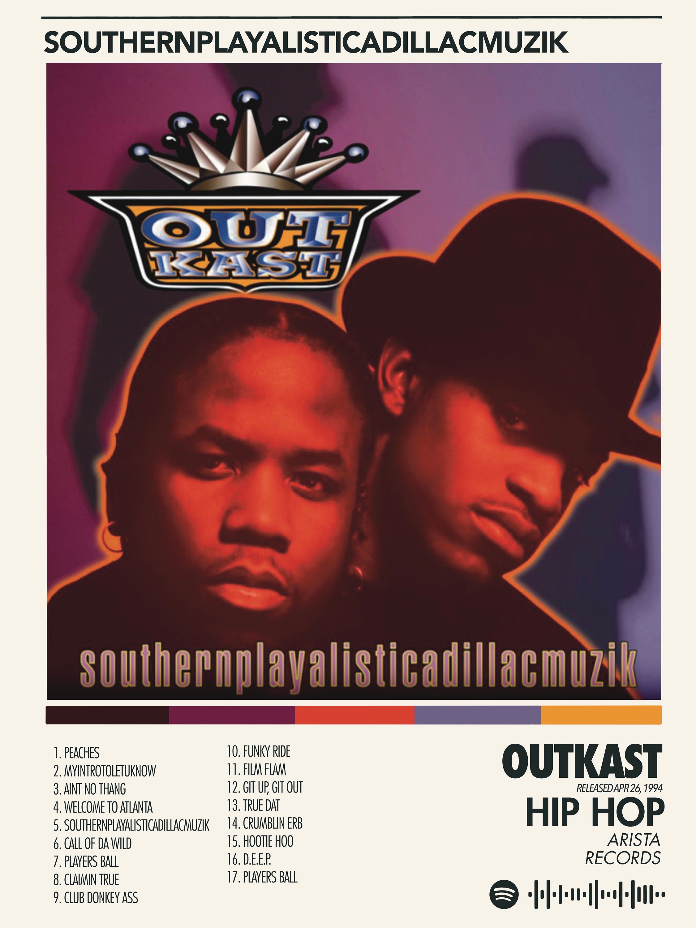 Outkast Southernplayalisticadillacmuzik Wall-art, Wall Print Album Art ...