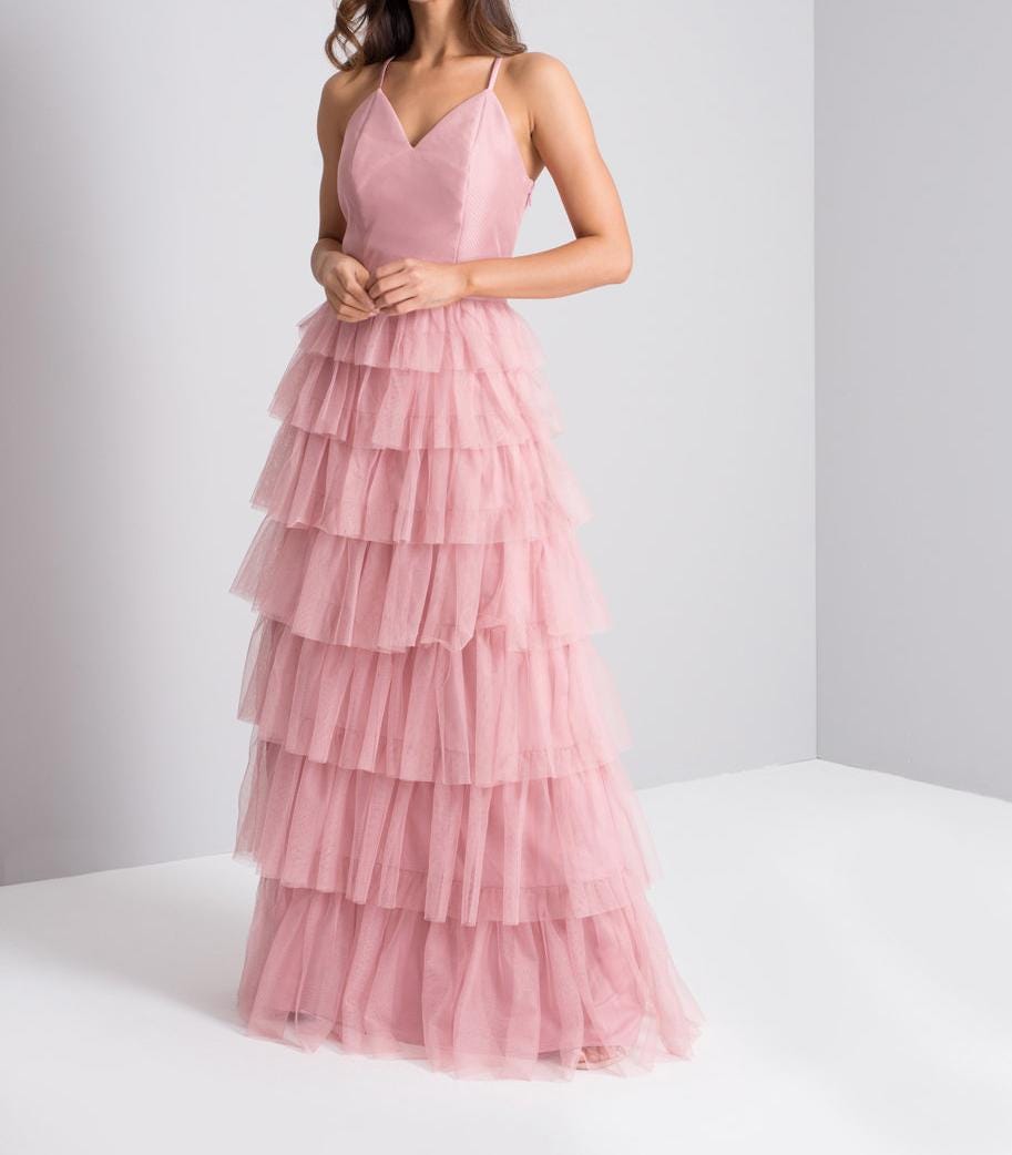 Ruffled Flare Tulle Prom Gown Tulle Bridal Gowns and Separates Bridal ...