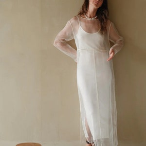 See Throu Sheer Organza Wedding Cover up Simple Wedding Bride Separates ...