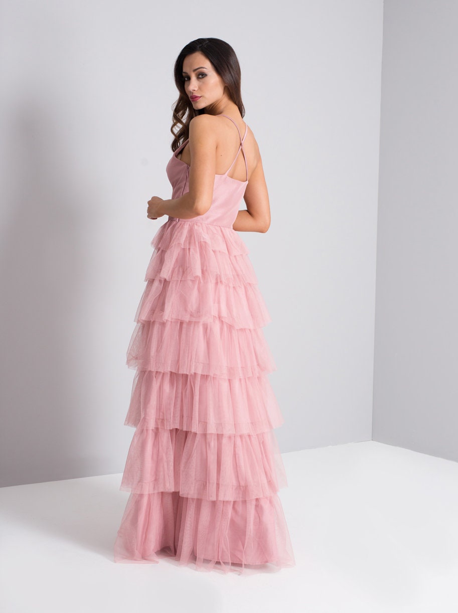 Ruffled Flare Tulle Prom Gown Tulle Bridal Gowns and Separates Bridal ...