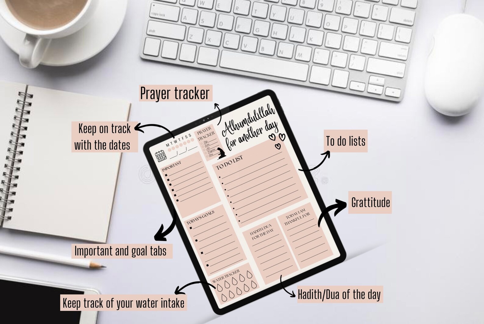 Daily Islamic Digital Planner, Instant Download, Productivity Muslim ...