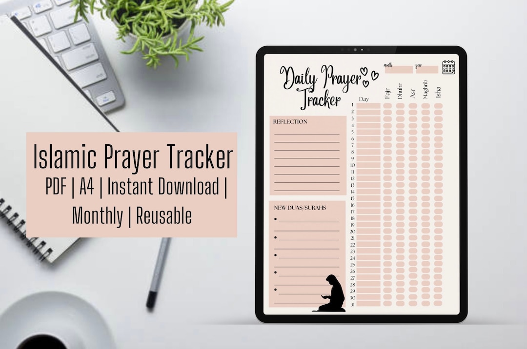 Digital Daily Prayer Tracker. Printable for Muslims. - Etsy