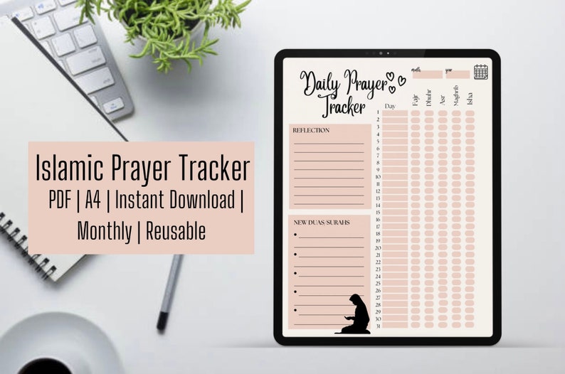 Digital Daily Prayer Tracker. Printable for Muslims. - Etsy