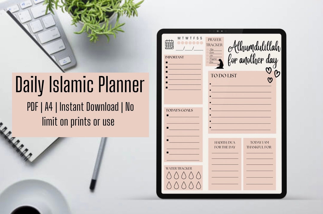 Daily Islamic Digital Planner, Instant Download, Productivity Muslim ...