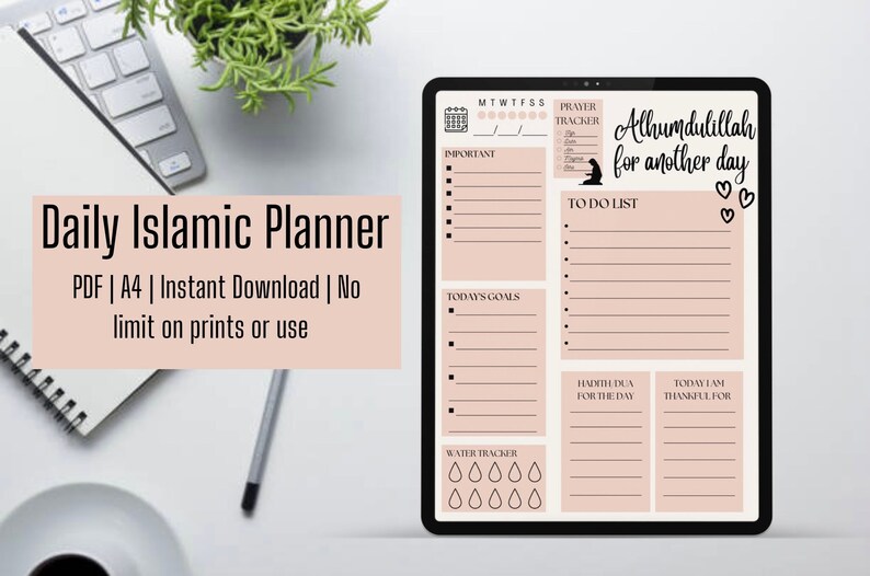 Daily Islamic Digital Planner, Instant Download, Productivity Muslim ...