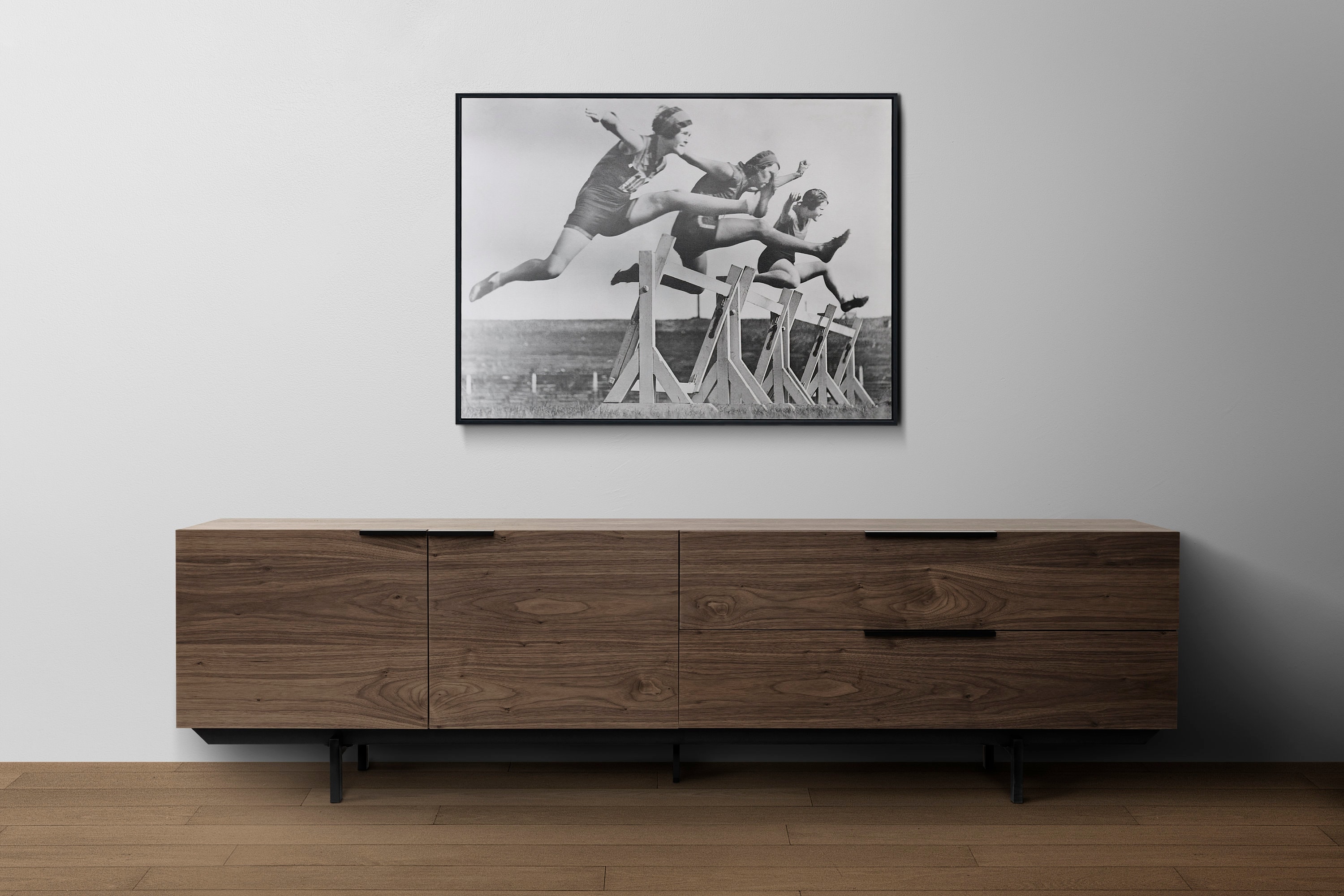 Women Hurdles Race Photography, Vintage Black and White Photo Print ...