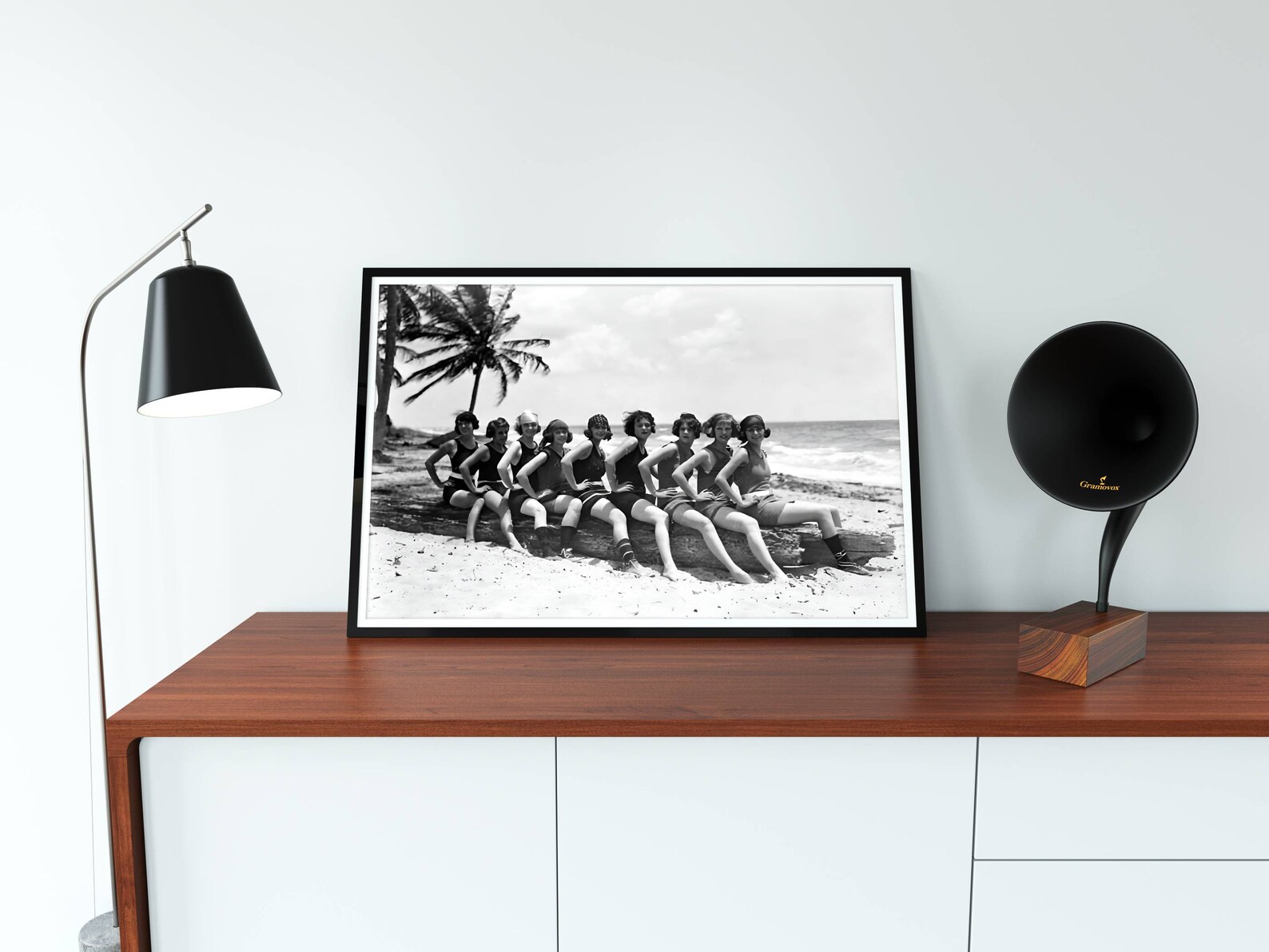 Flappers at the Beach Vintage Photograph, Old Black and White Photo ...