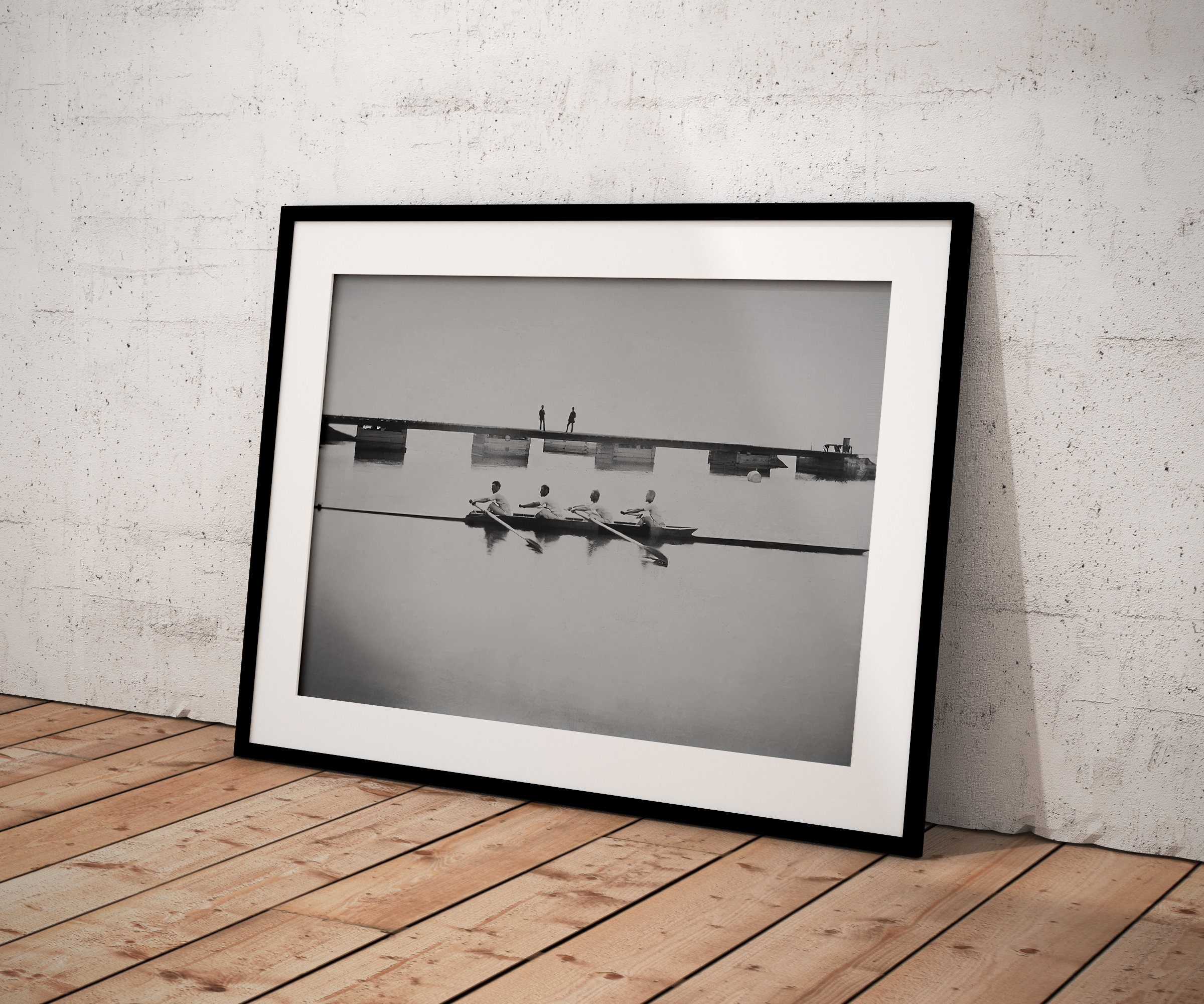 Vintage Rowing Team Crew Photography, Black and White Photo Print ...