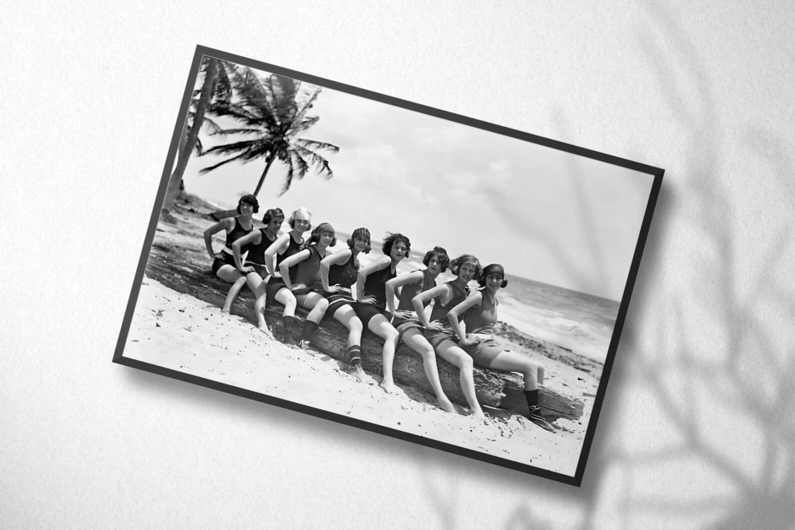 Flappers at the Beach Vintage Photograph, Old Black and White Photo ...