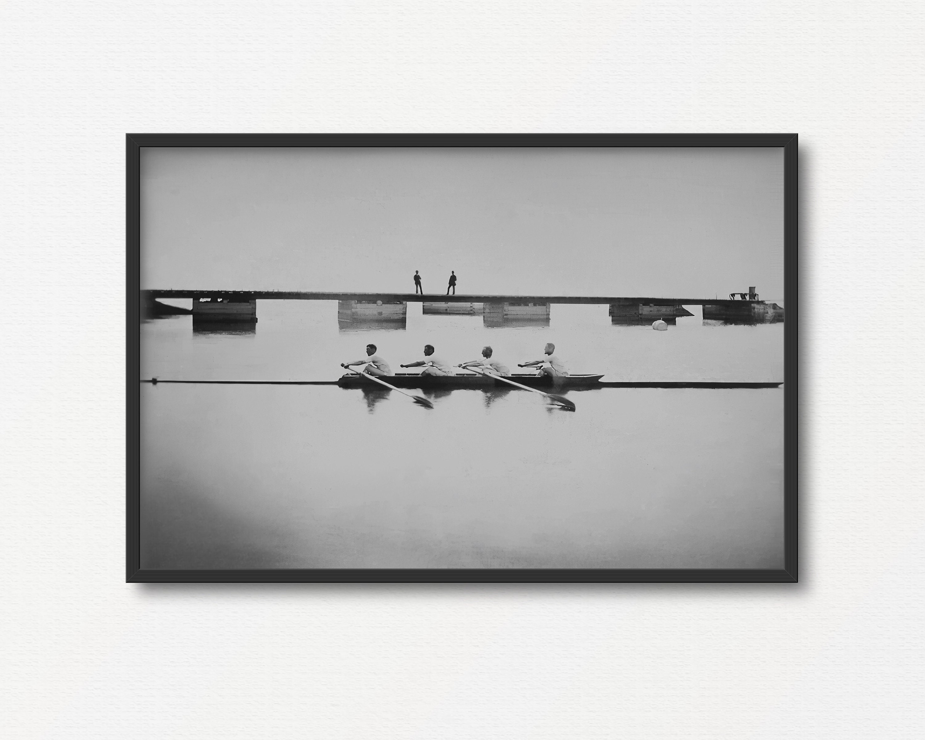 Vintage Rowing Team Crew Photography, Black and White Photo Print ...