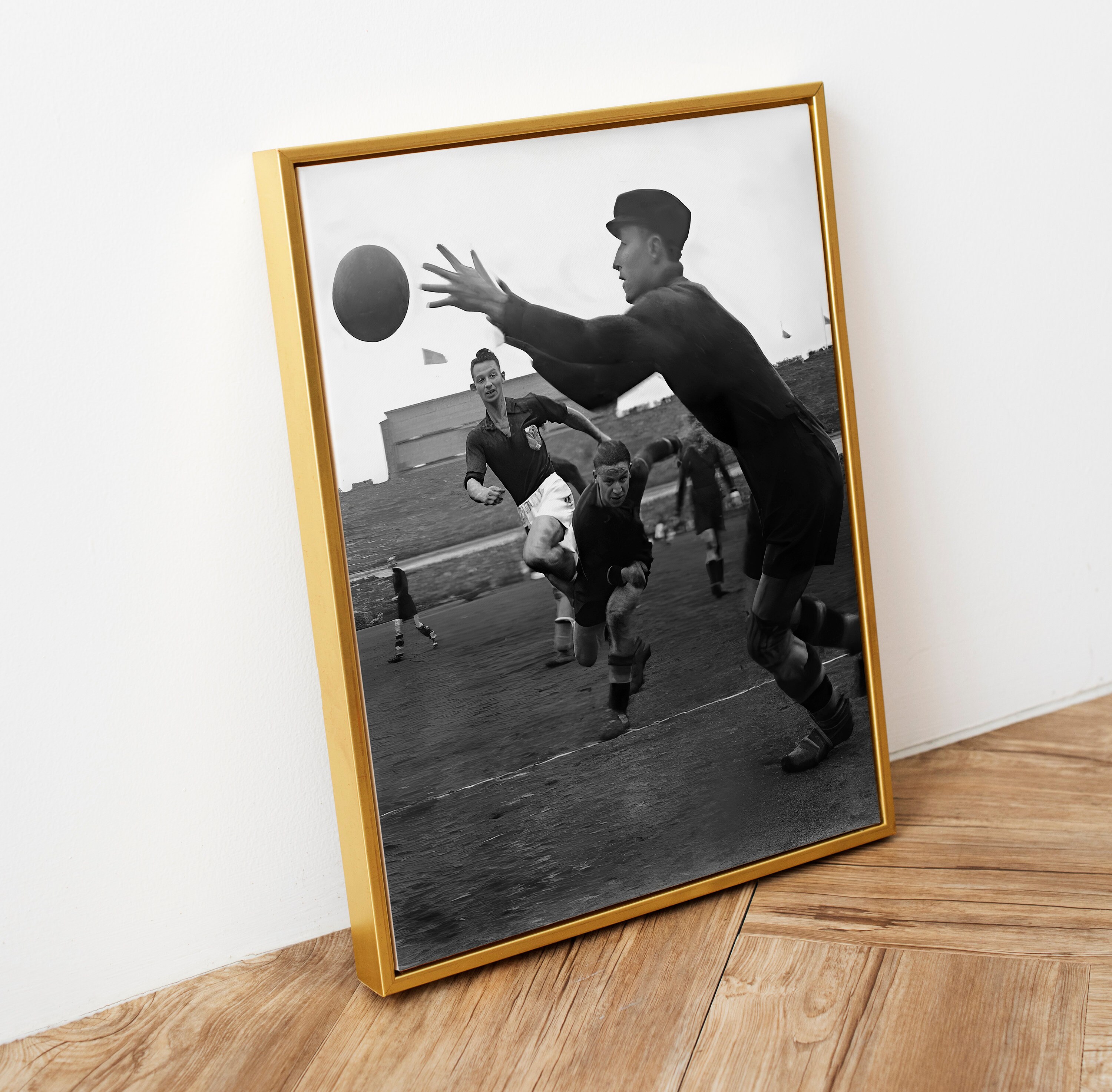 Vintage Soccer Football Match Photo, Old Black and White Printable ...