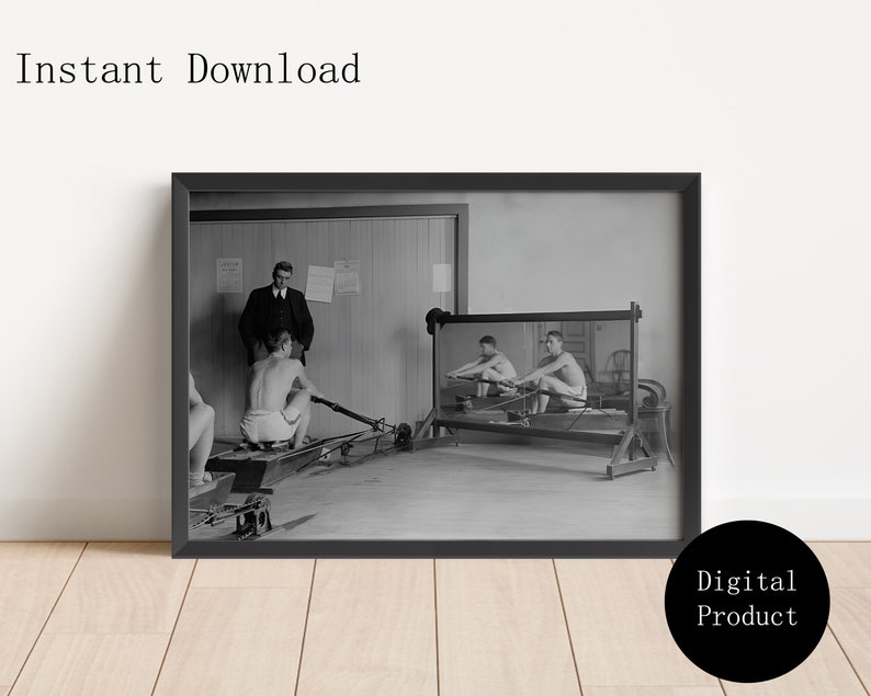 Vintage Rowing Team Crew Photography, Black and White Photo Print ...