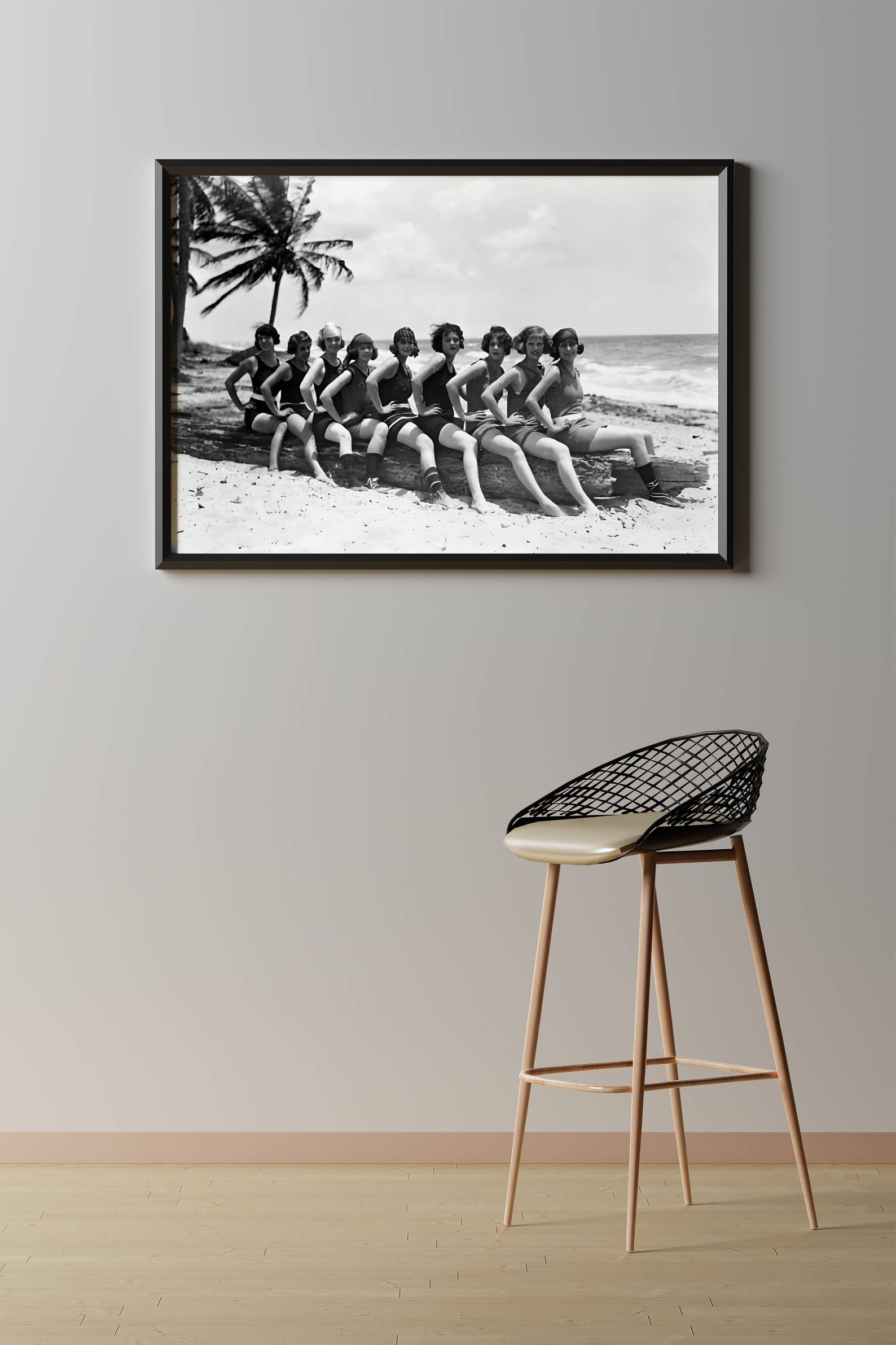 Flappers at the Beach Vintage Photograph, Old Black and White Photo ...