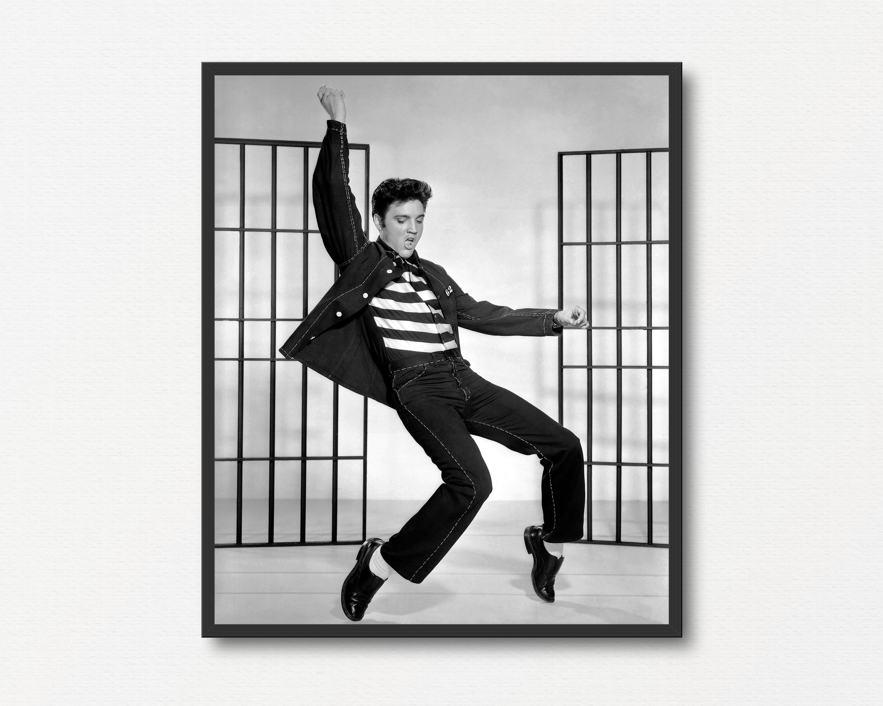Elvis Presley Jailhouse Rock Poster, Vintage Black and White Print ...