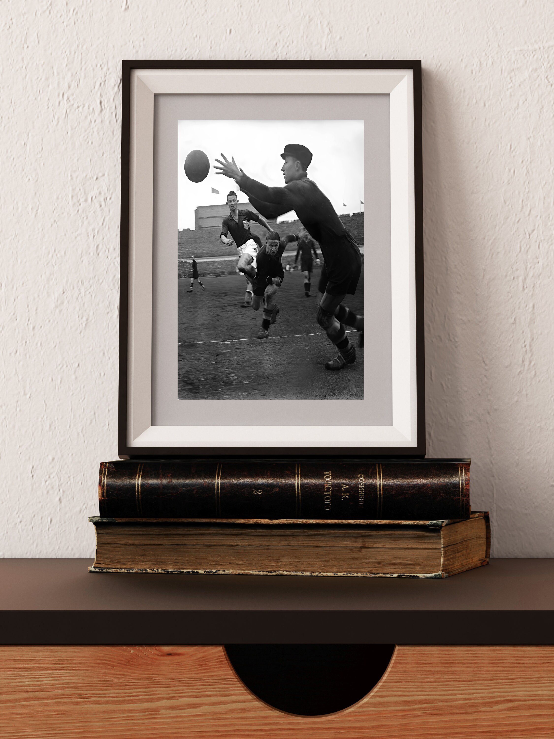 Vintage Soccer Football Match Photo, Old Black and White Printable ...
