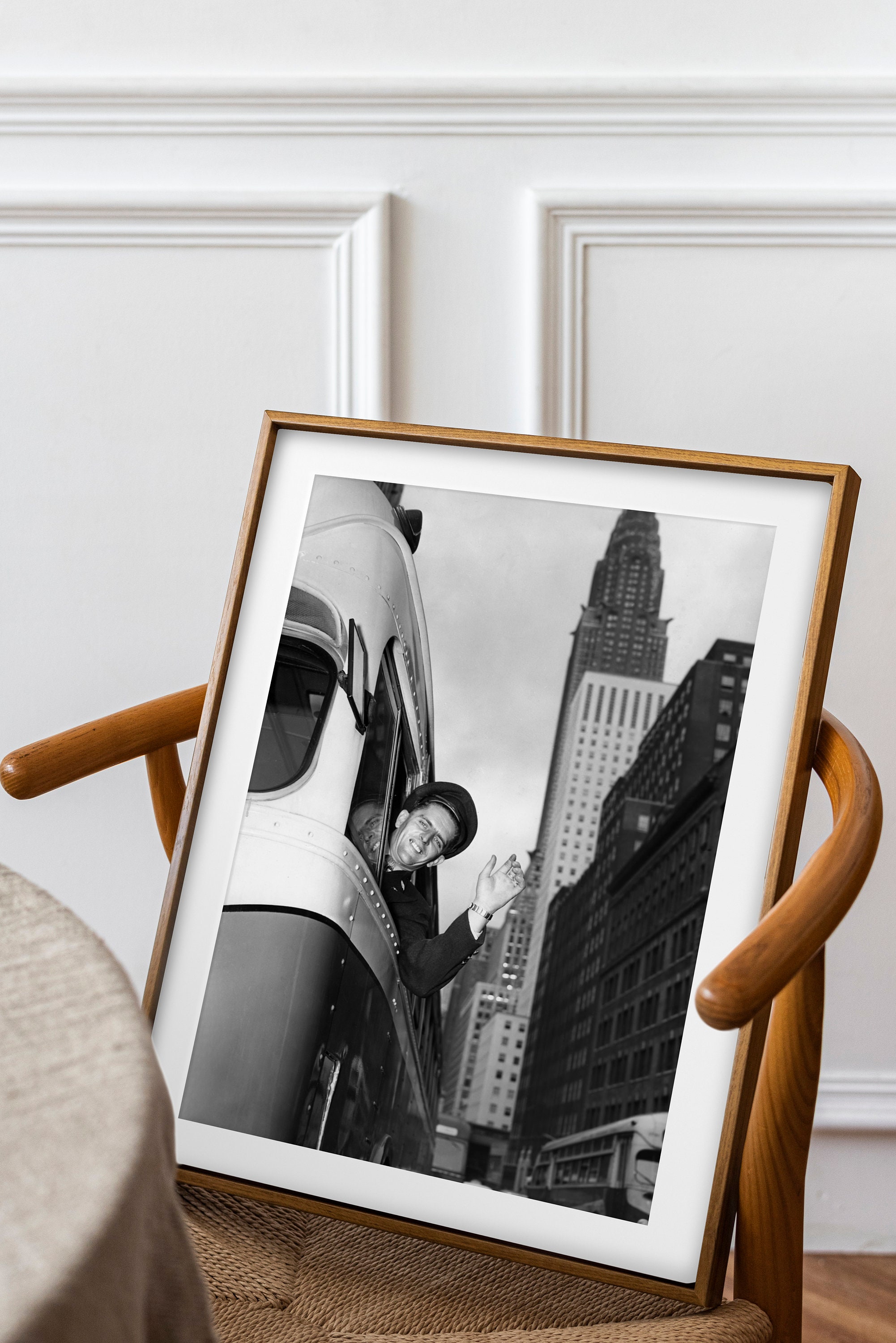 Bus Driver in New York, Vintage Old Black and White Photo Print, New ...