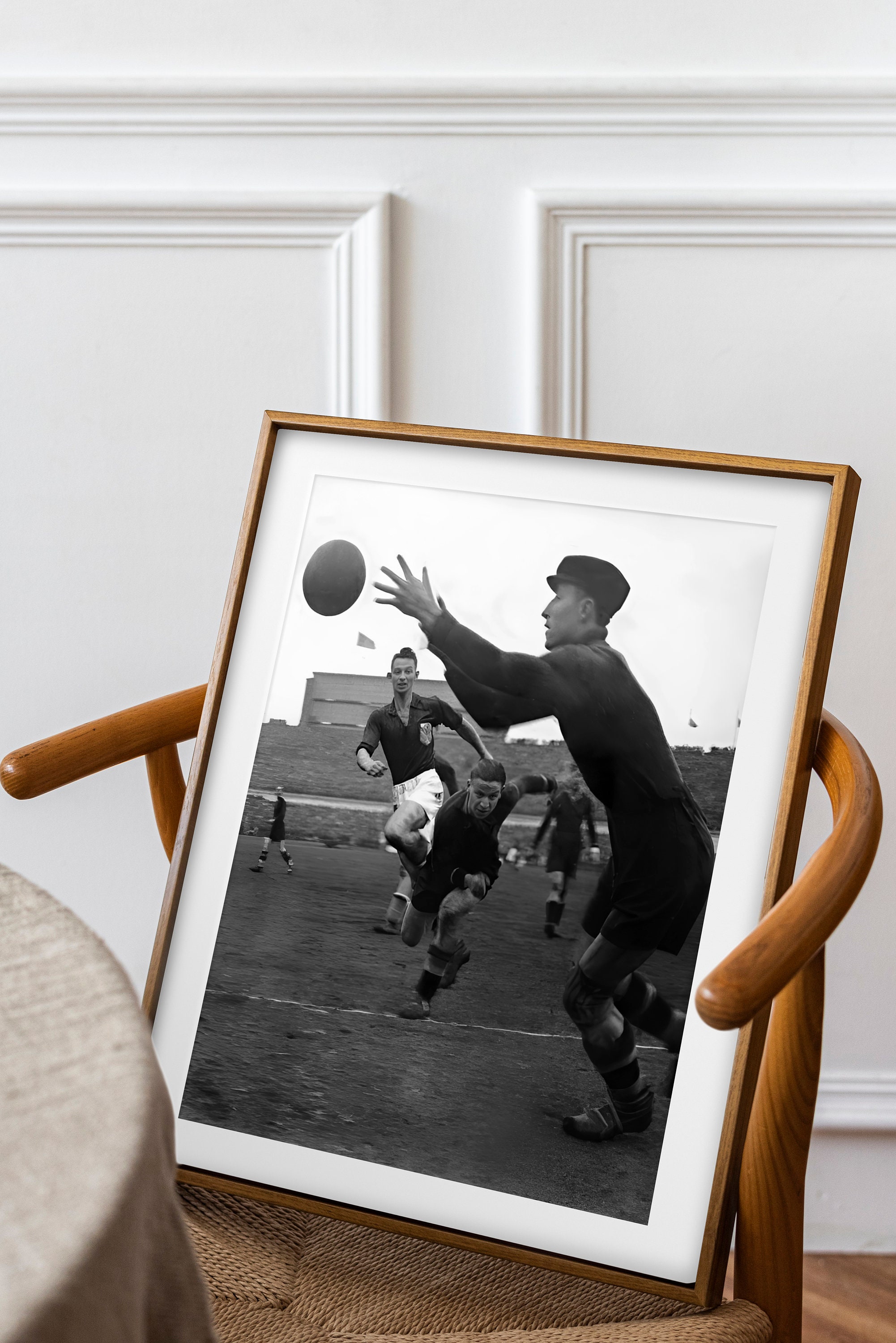 Vintage Soccer Football Match Photo, Old Black and White Printable ...