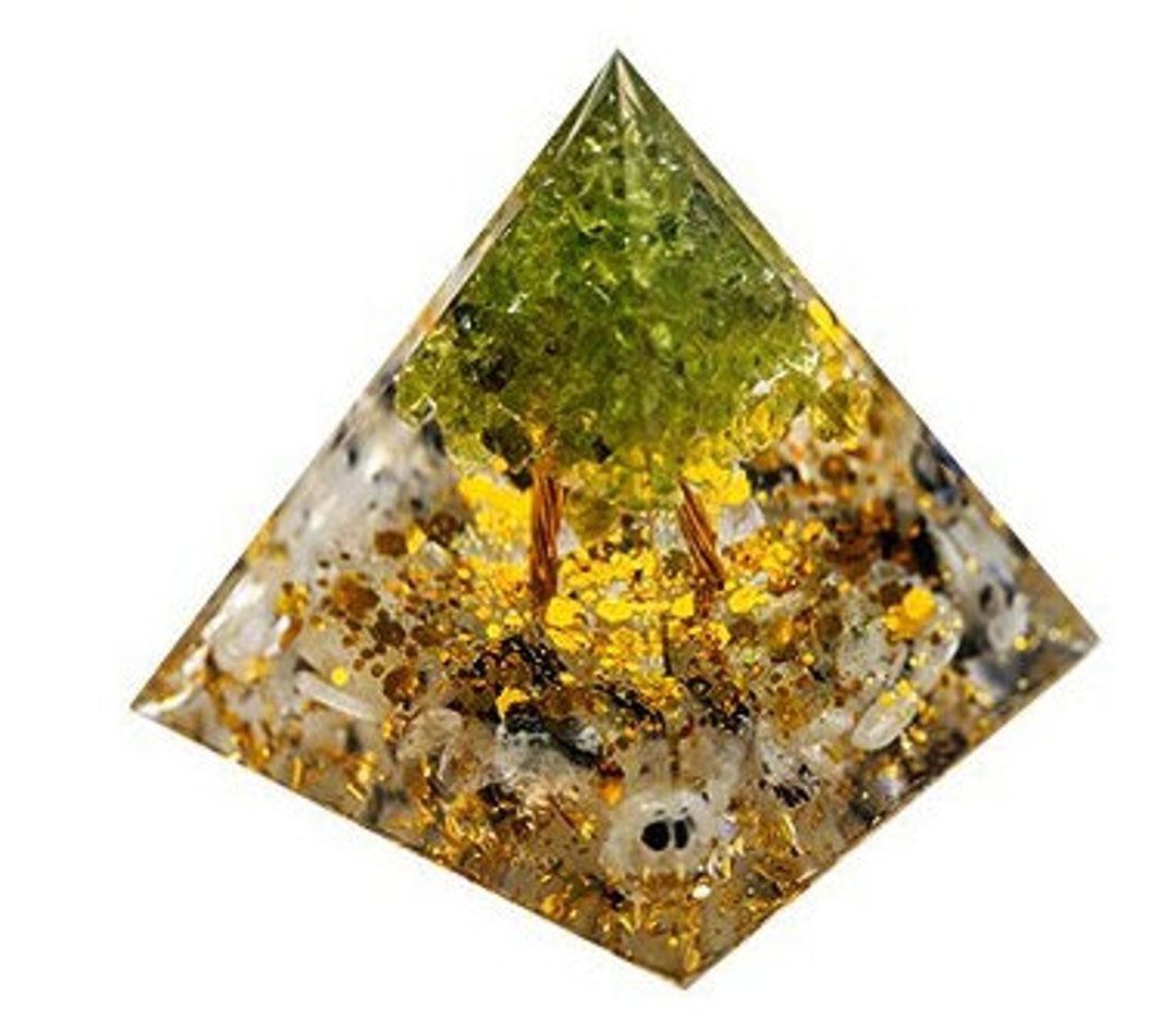 Resin Pyramid Natural Crystals Gravel Stone-reiki Energy Generator ...