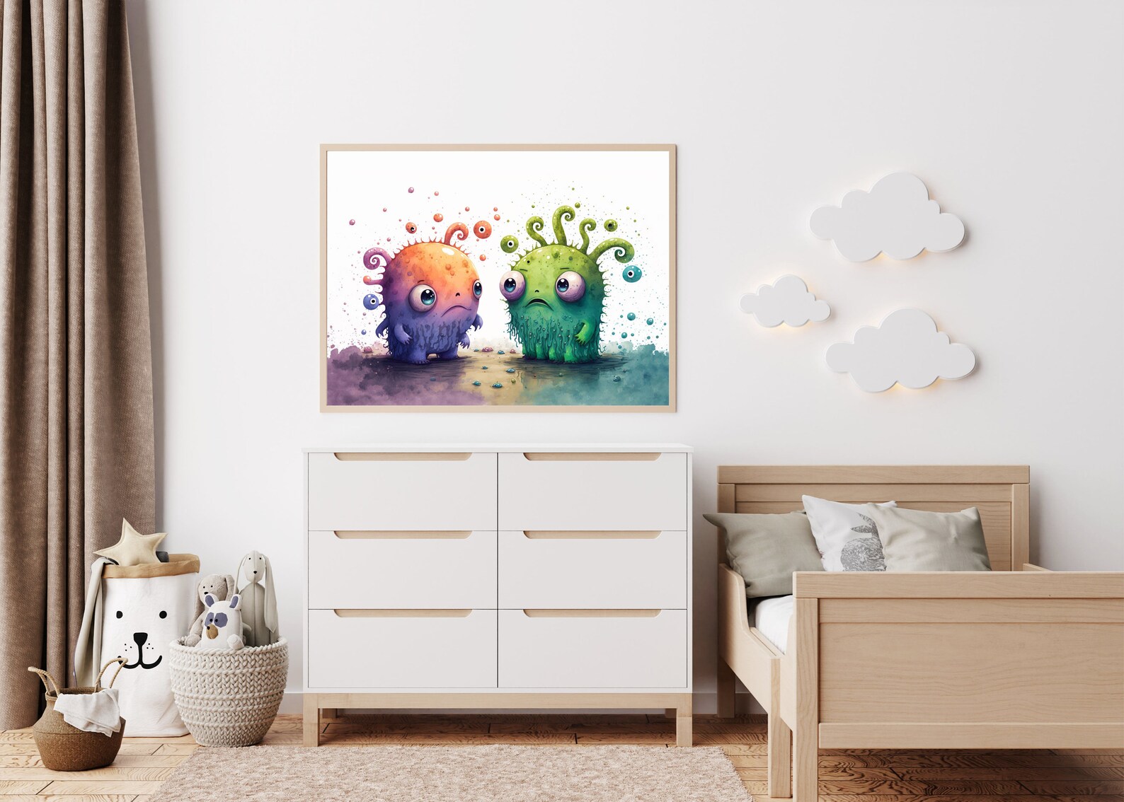 Cute Monster Printable Wall Art Nursery Wall Decor Printable Poster ...