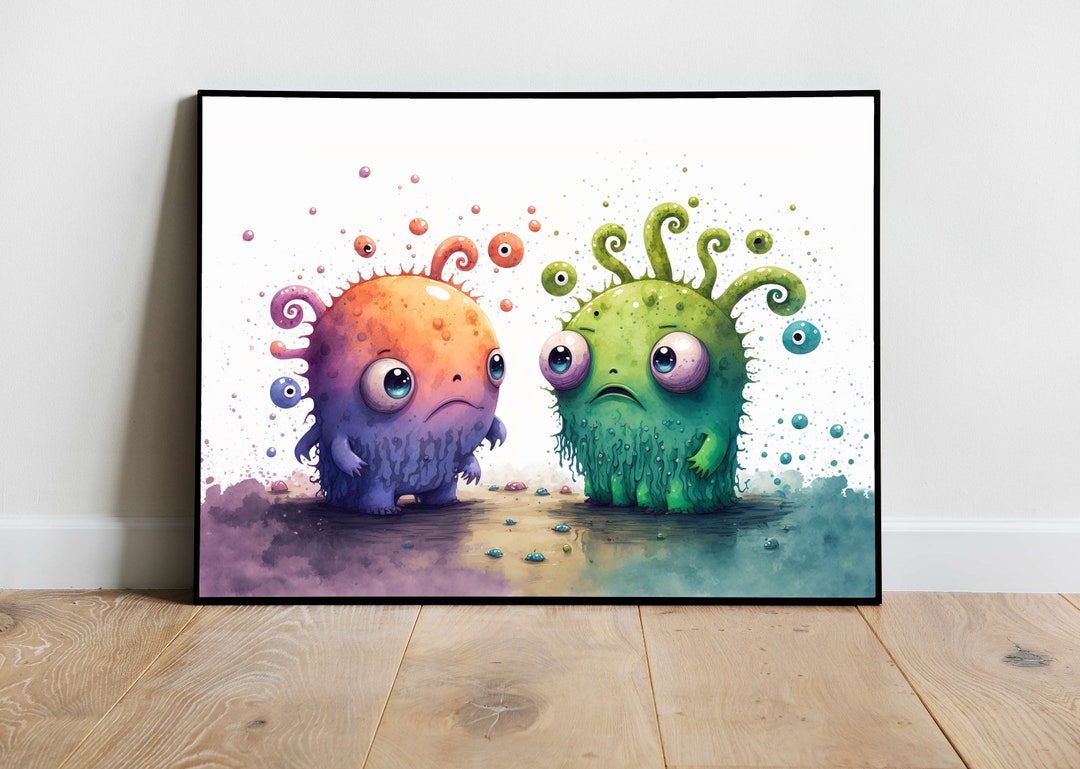 Cute Monster Printable Wall Art Nursery Wall Decor Printable Poster ...