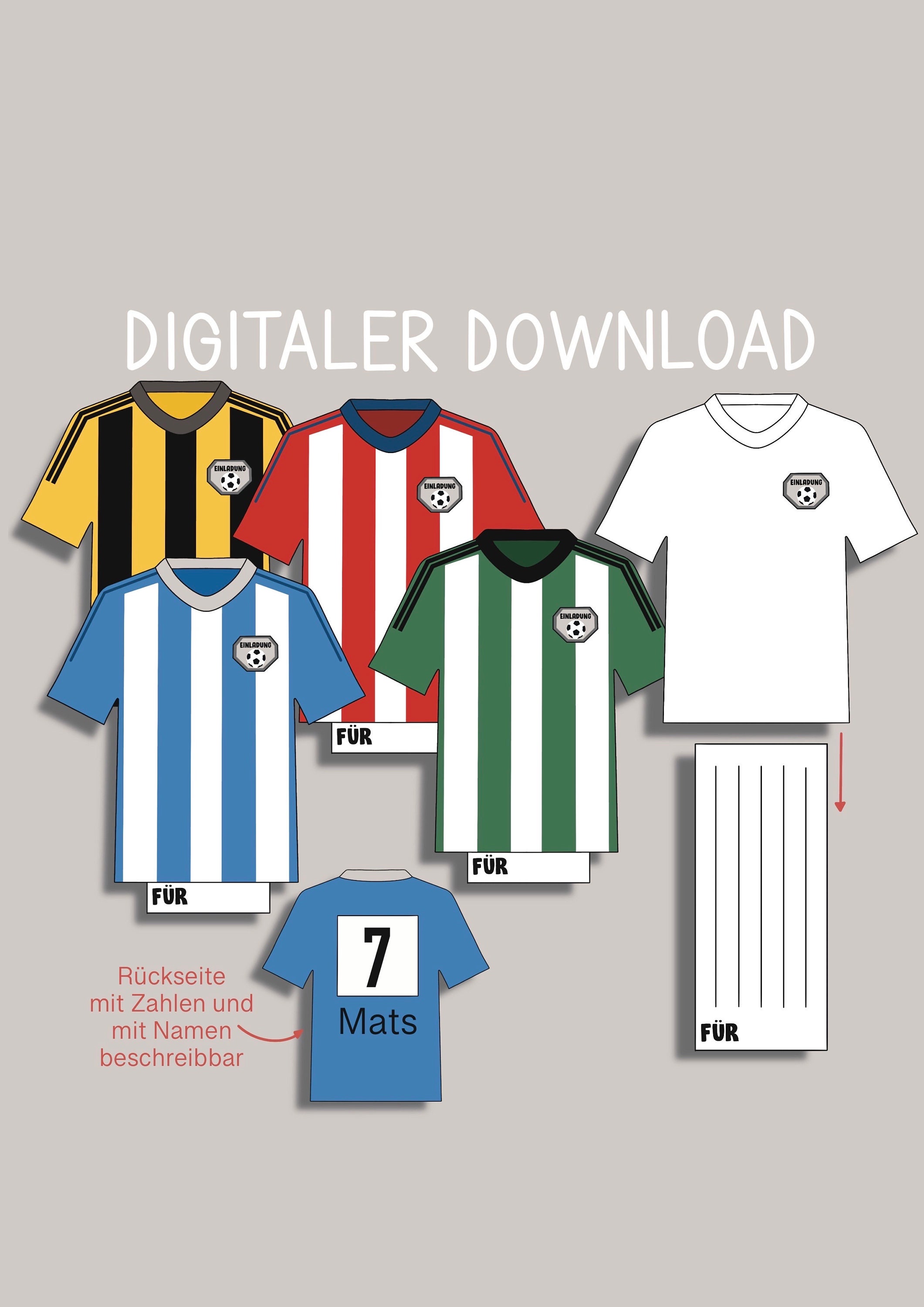 Fußball Trikot Einladung zum Selberbasteln, PDF-Datei mit ...