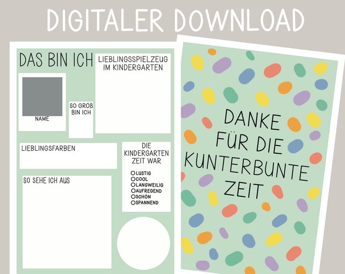 KITA - Freundebuch Vorlage "Susi" zum Abschied von der Kita. 3 Seiten ...