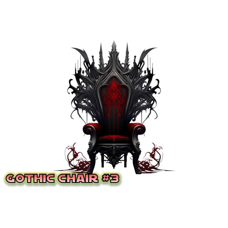 Demonic Gothic Vtuber Chairs: Dark Stream Assets (PNG Files) - Etsy