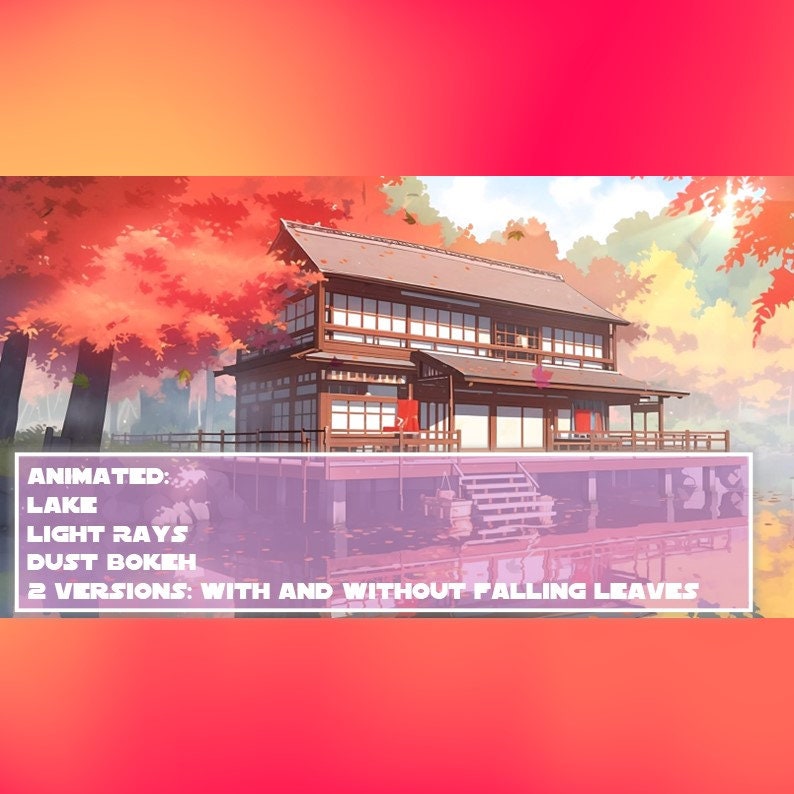 VTUBER ANIMATED BACKGROUND - Autumn Lake House (loop, 1080p, Stream ...
