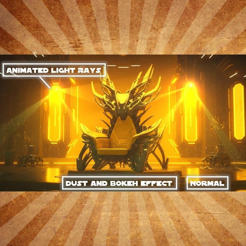 VTUBER ANIMATED BACKGROUND Epic Yellow Cyberpunk Throne 2 Versions Loop ...