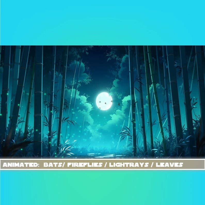 ANIMATED STREAM BACKGROUND | Moonlight Bamboo Forrest (loop, 1080p ...