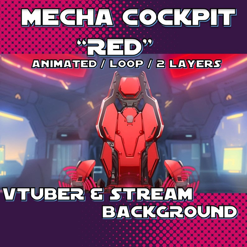 Animated Stream Background Mech Cockpit Red Loop 1080p Stream Overlay Etsy