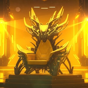 VTUBER ANIMATED BACKGROUND - Epic Yellow Cyberpunk Throne (2 Versions ...