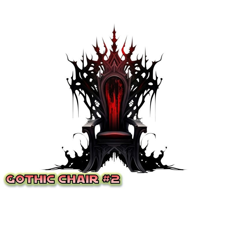 Demonic Gothic Vtuber Chairs: Dark Stream Assets (PNG Files) - Etsy