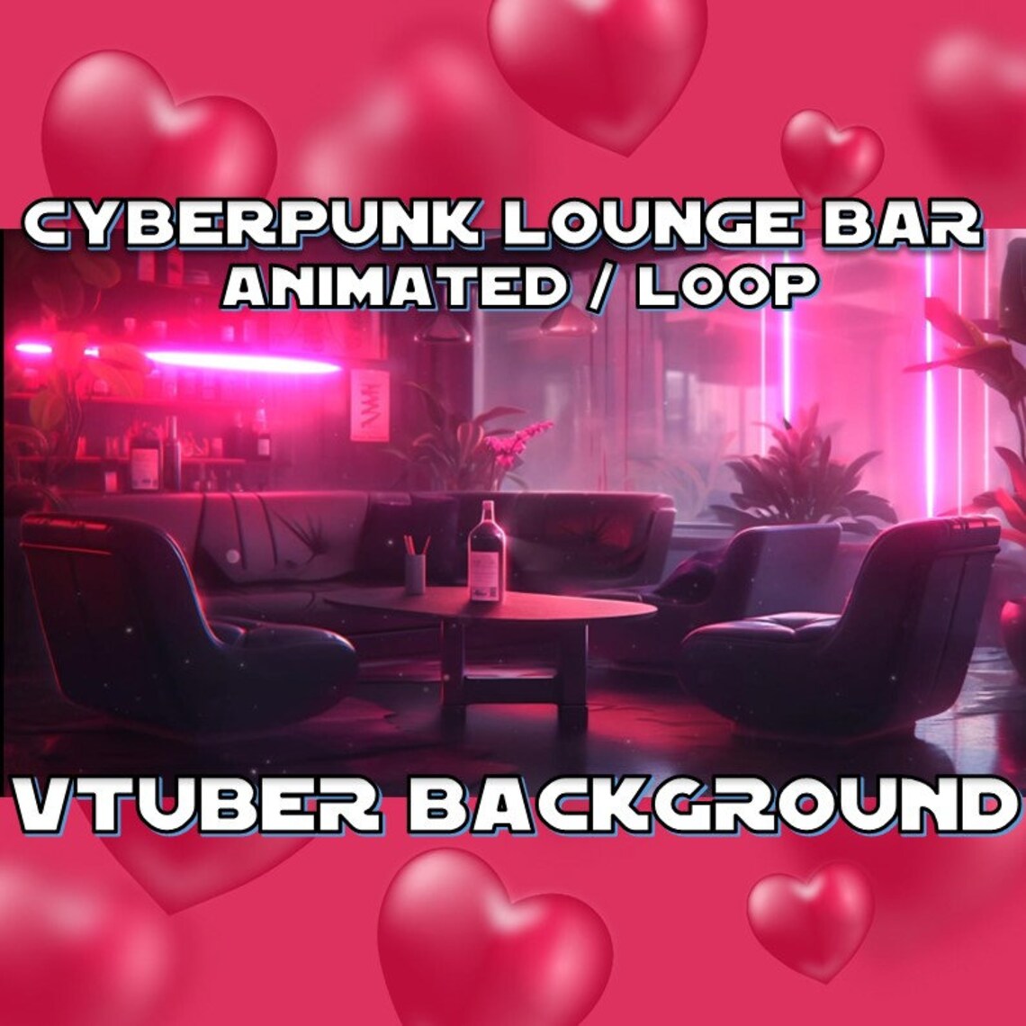 VTUBER ANIMATED BACKGROUND Cyberpunk Lounge Bar loop, 1080p, Twitch ...