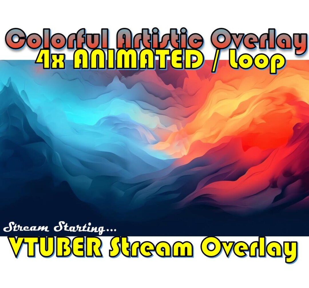 VTUBER STREAM OVERLAY - Colorful and Artistic (4 Animations | Loop) - Etsy