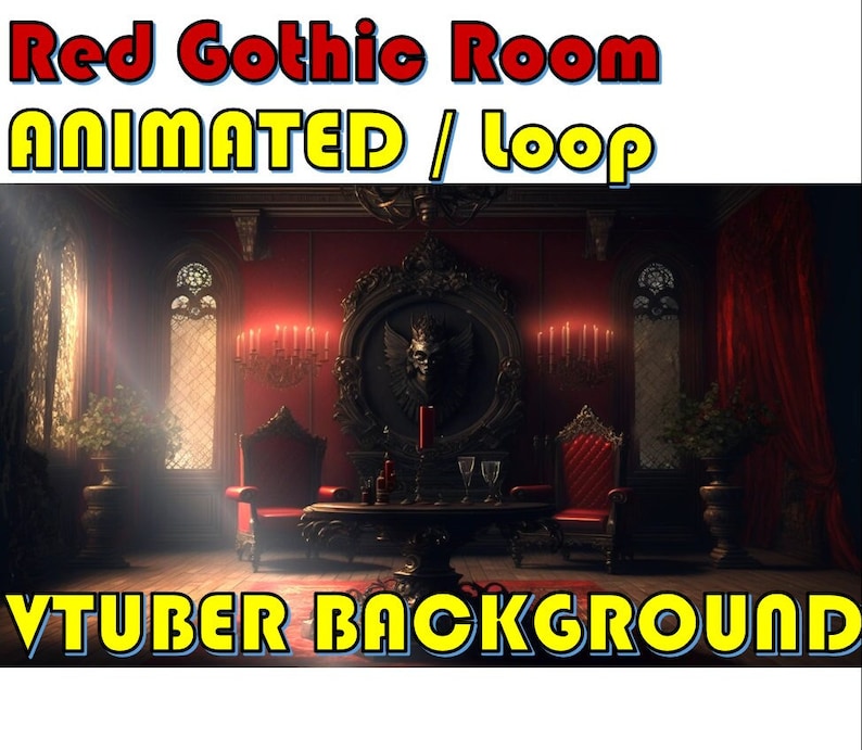 VTUBER ANIMATED BACKGROUND Red Gothic Room loop, 1080p - Etsy