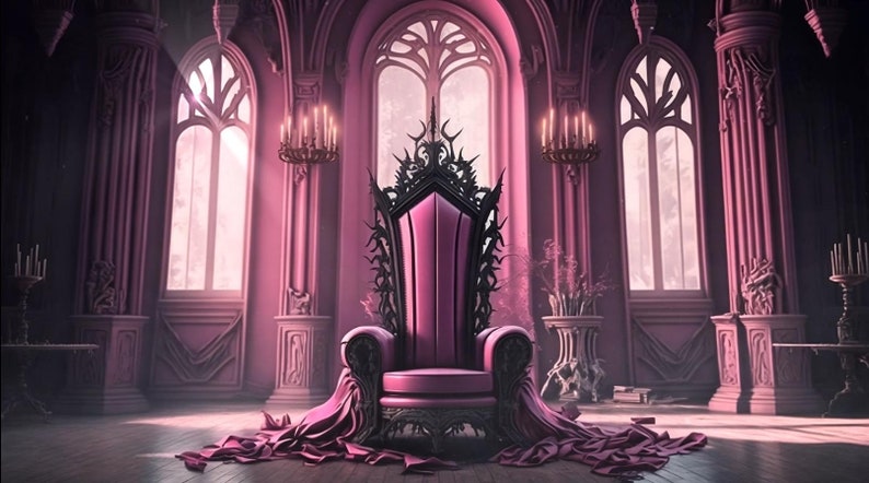VTUBER ANIMATED BACKGROUND - Pink Gothic Throne Room (loop, 1080p) - Etsy