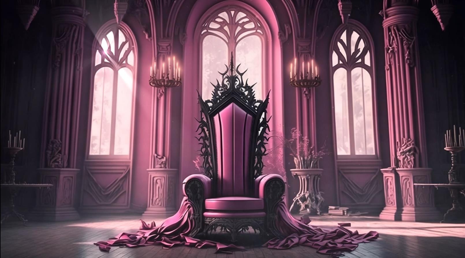 VTUBER ANIMATED BACKGROUND Pink Gothic Throne Room loop, 1080p - Etsy