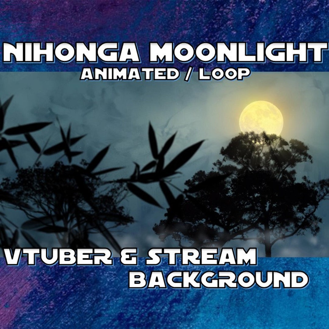 ANIMATED VTUBER BACKGROUND | Nihonga Moonlight (loop, 1080p, Stream ...