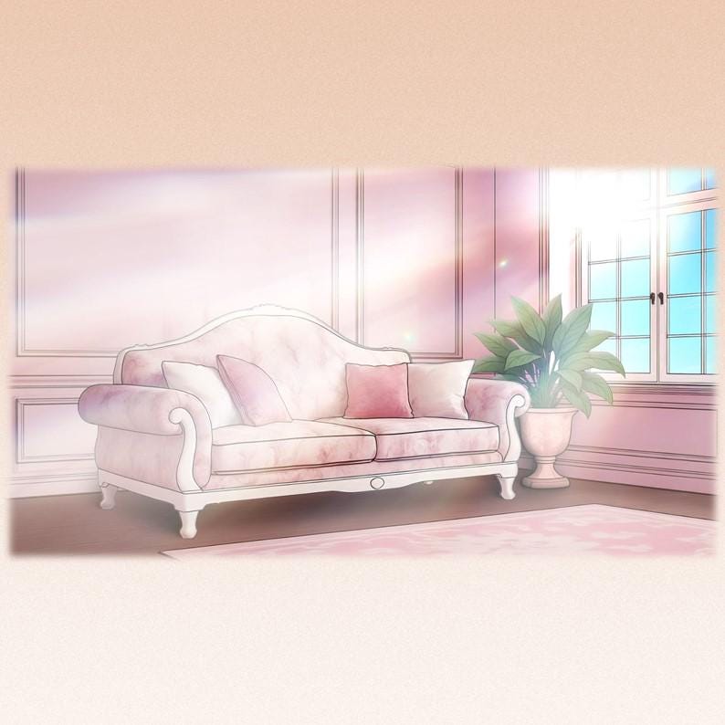 VTUBER ANIMATED BACKGROUND - Pink Couch Room (loop, 1080p) - Etsy