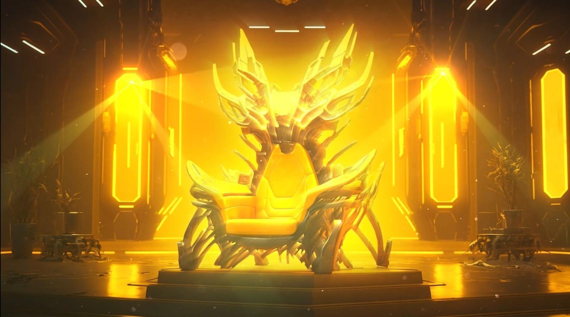 VTUBER ANIMATED BACKGROUND Epic Yellow Cyberpunk Throne 2 Versions Loop ...