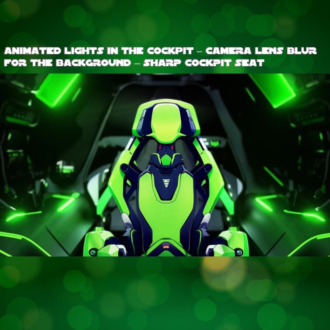 VTUBER ANIMATED BACKGROUND Green Mecha Cockpit loop, 1080p, Stream ...