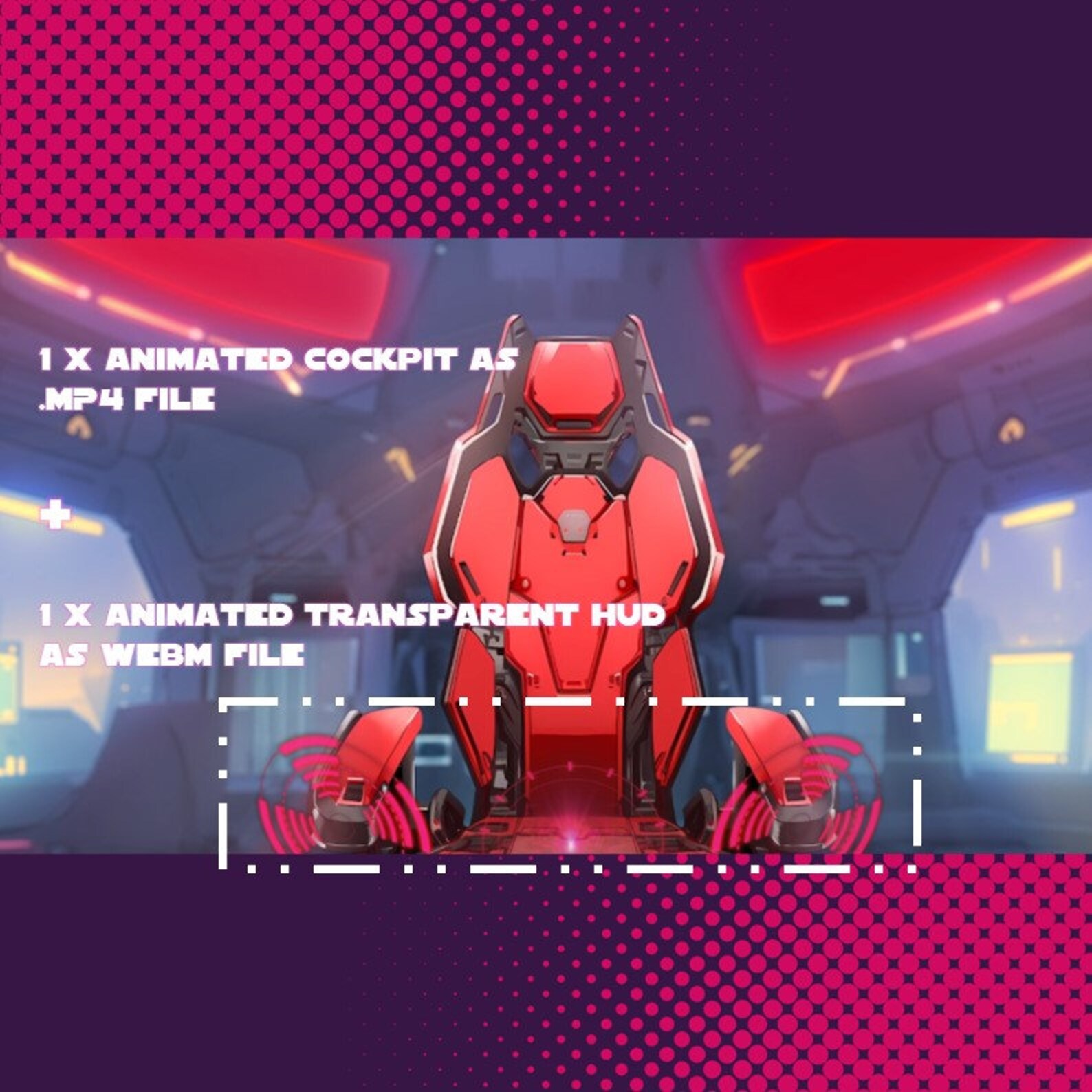 ANIMATED STREAM BACKGROUND | Mech Cockpit Red (loop, 1080p, Stream ...