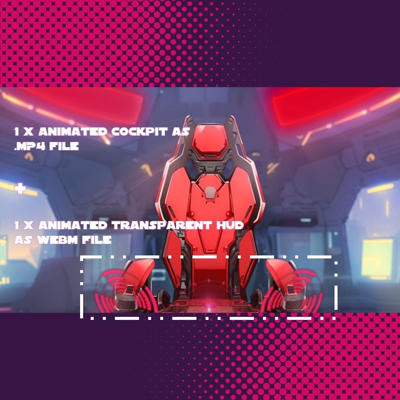 ANIMATED STREAM BACKGROUND | Mech Cockpit Red (loop, 1080p, Stream ...
