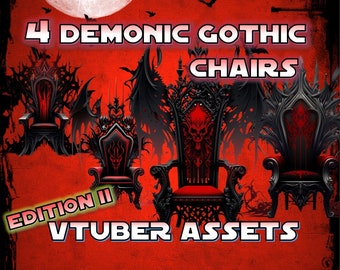 VTUBER Chair, Throne 4 Vampire, Demonic Gothic Chairs, VTUBER Asset ...