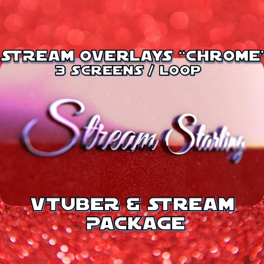 ANIMATED VTUBER STREAMER Screens | Stream Overlays Chrome Red (loop ...