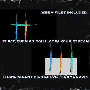 ANIMATED VTUBER ASSET | Flame Katanas (loop, Stream Overlay, Vtube ...